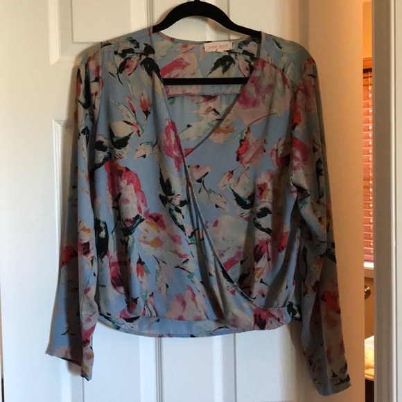 Eight Sixty | Tops | Great Floral Print Crossover Top | Poshmark